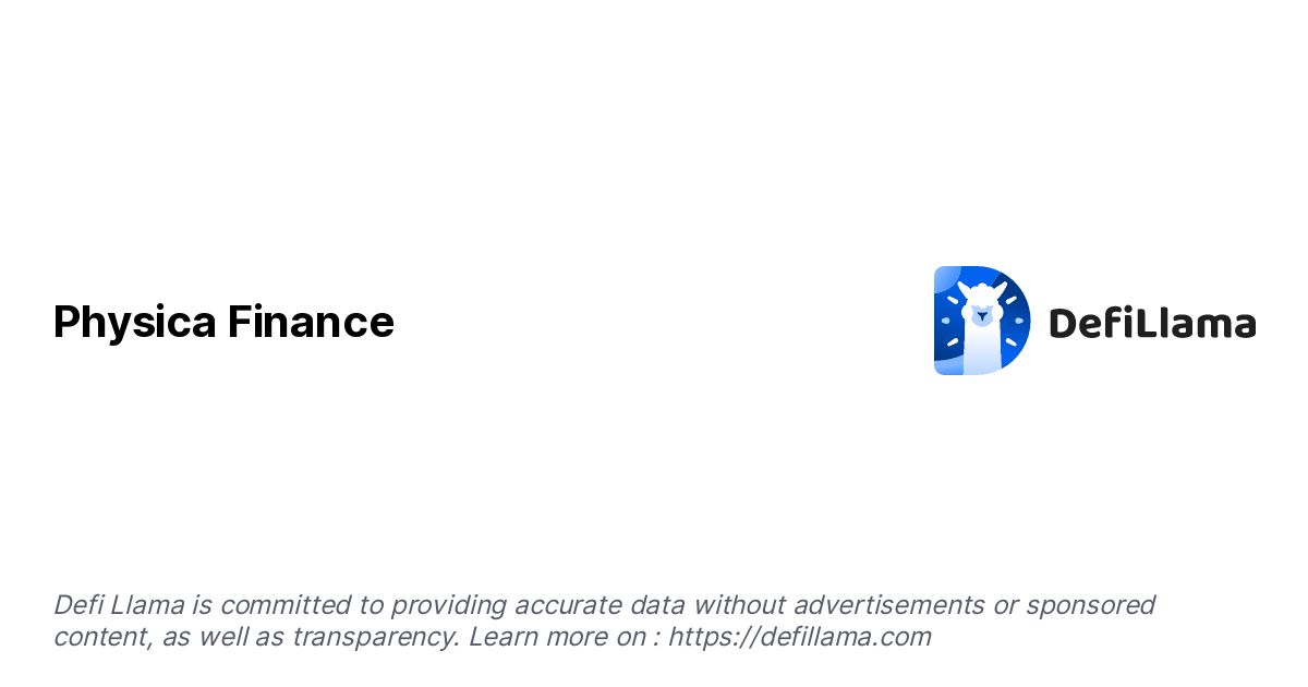 Physica Finance volume - DefiLlama